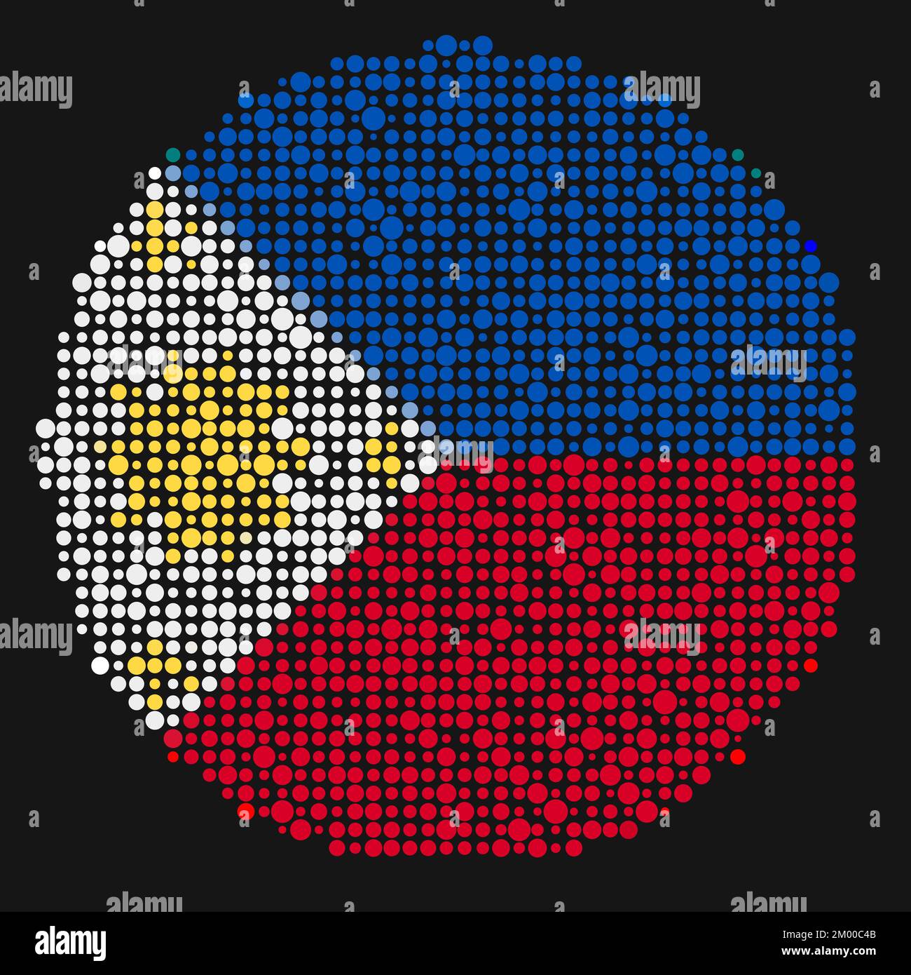 Philippines Map Silhouette Pixelated generative pattern illustration ...