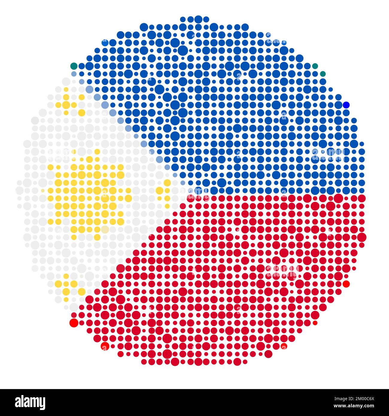 Philippines Map Silhouette Pixelated generative pattern illustration ...