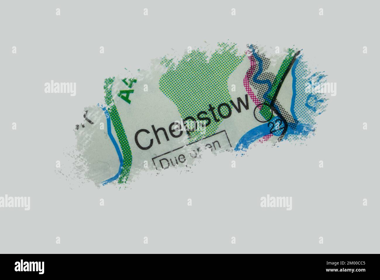Chepstow, United Kingdom atlas map town name - painting Stock Photo - Alamy