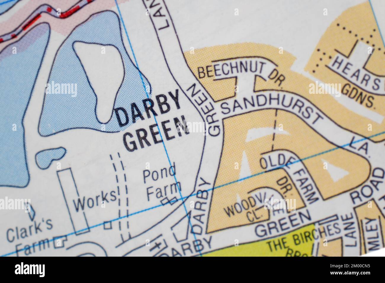 Darby Green village - Berkshire, United Kingdom colour atlas map town ...