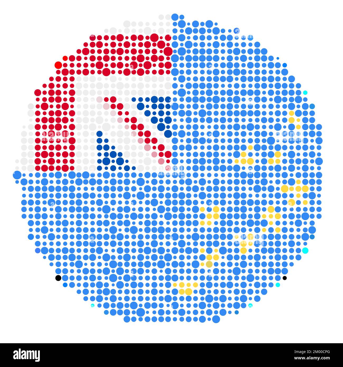 Tuvalu Map Silhouette Pixelated generative pattern illustration Stock ...