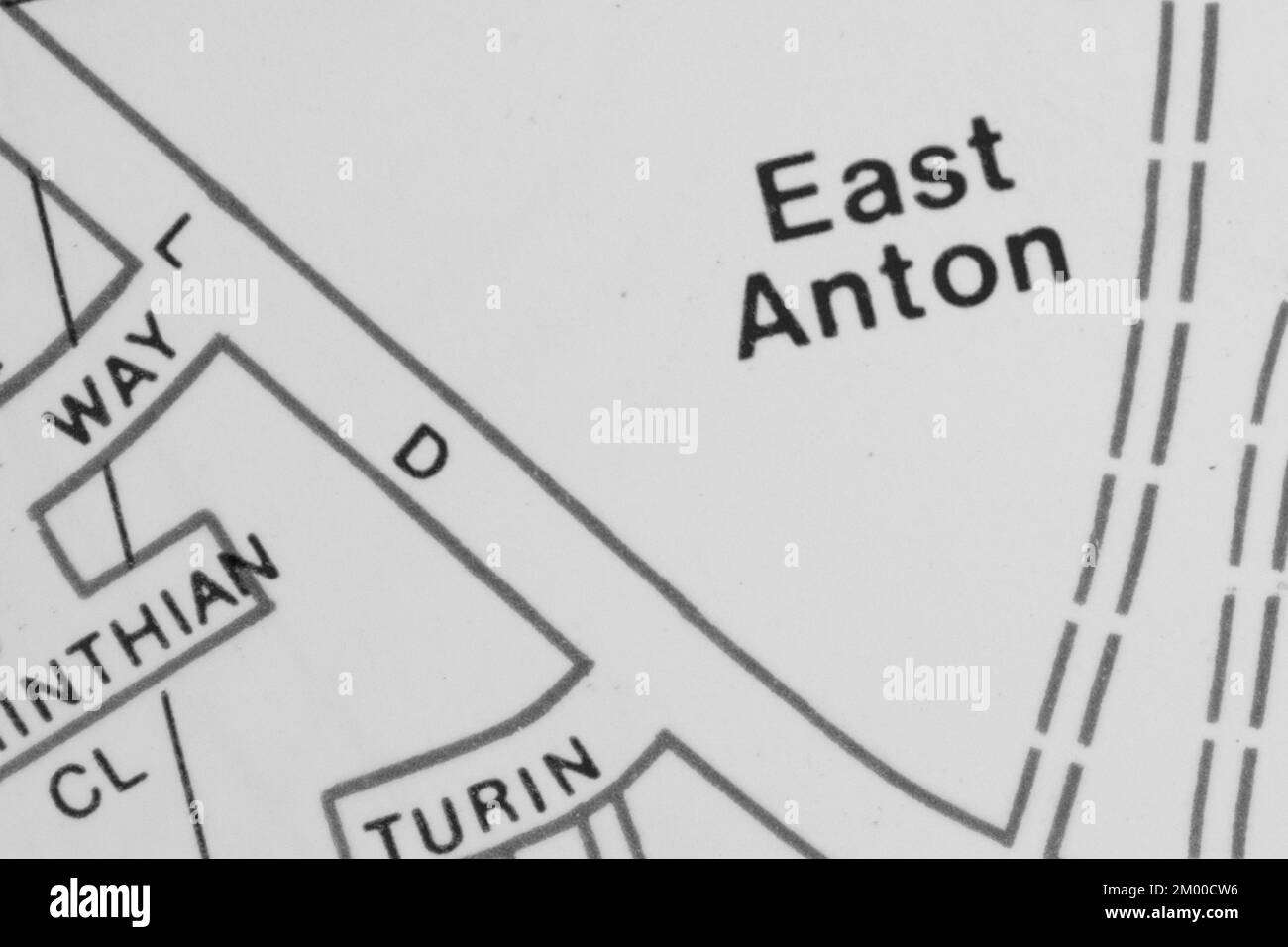 East Anton village in Hampshire, United Kingdom atlas map town name ...
