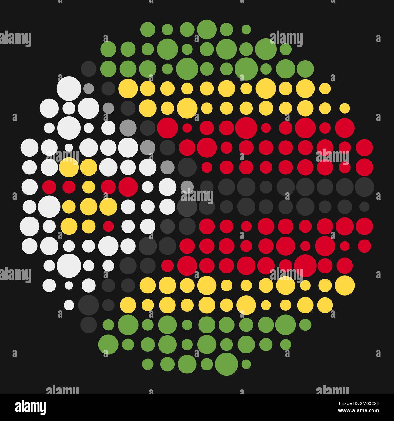 Zimbabwe Map Silhouette Pixelated generative pattern illustration Stock ...