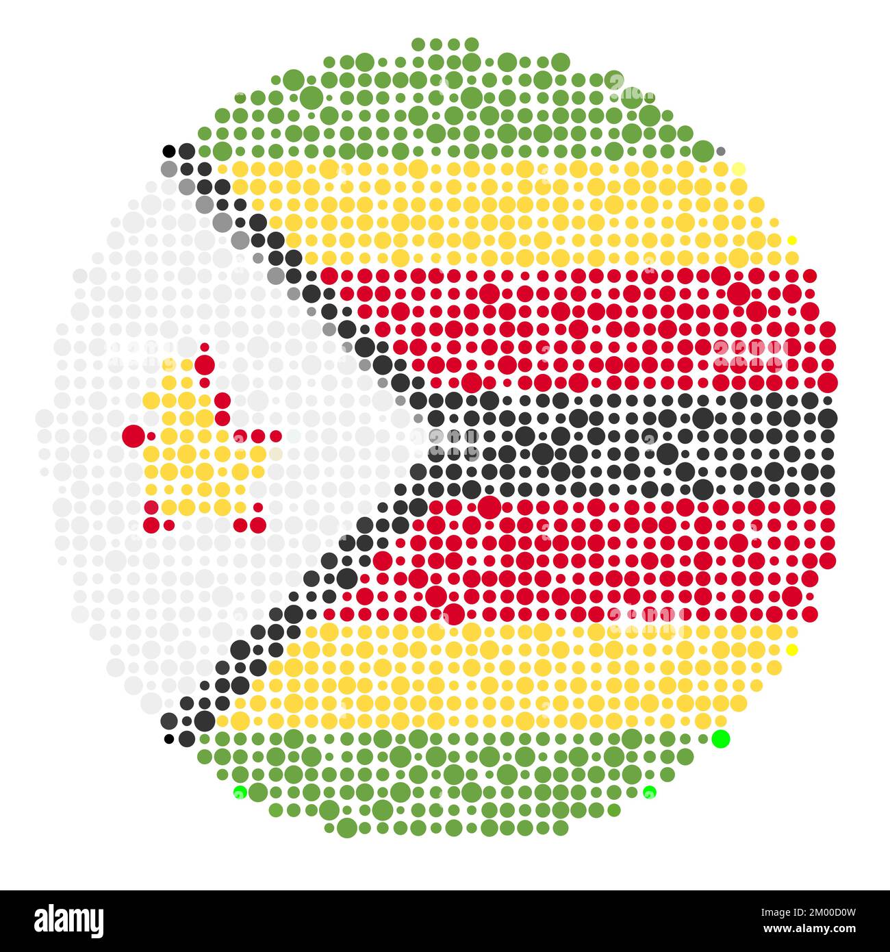 Zimbabwe Map Silhouette Pixelated generative pattern illustration Stock ...