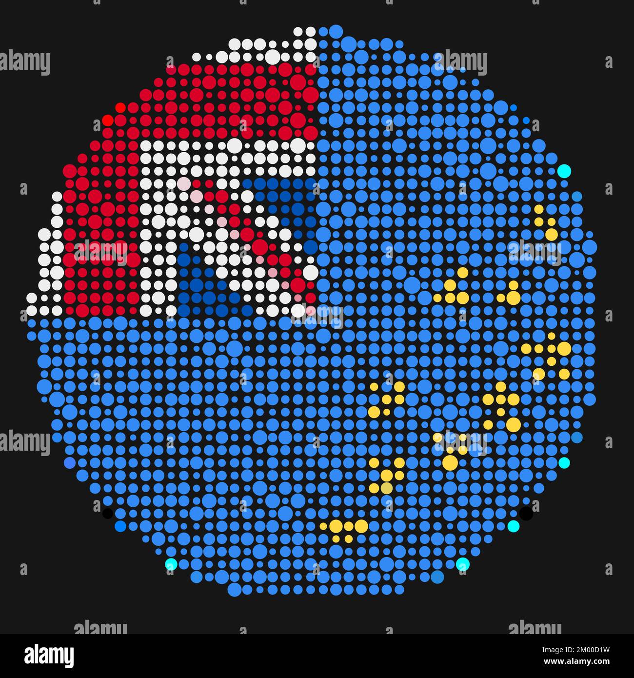 Tuvalu Map Silhouette Pixelated generative pattern illustration Stock ...
