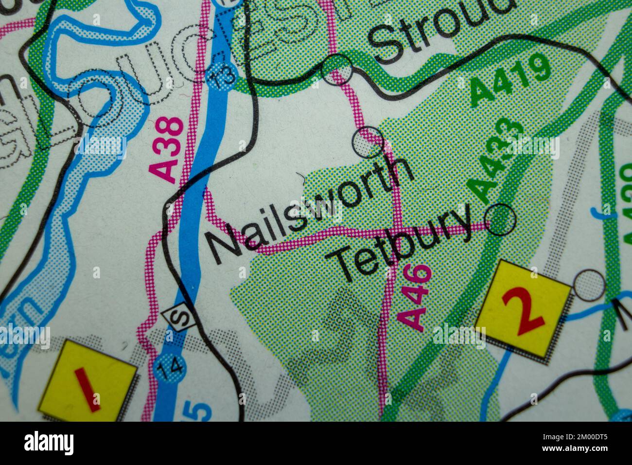 Nailsworth, United Kingdom atlas map town name Stock Photo - Alamy
