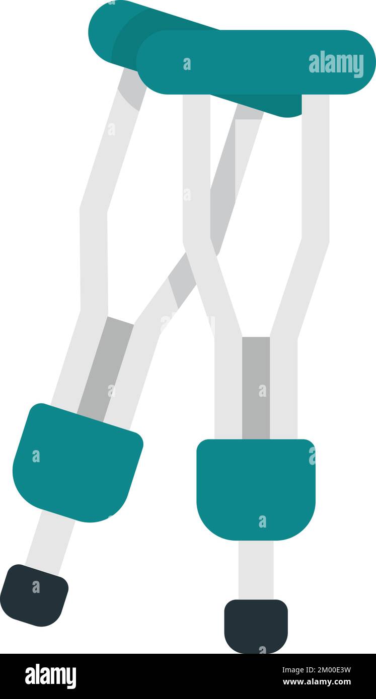 walking crutches illustration in minimal style isolated on background ...