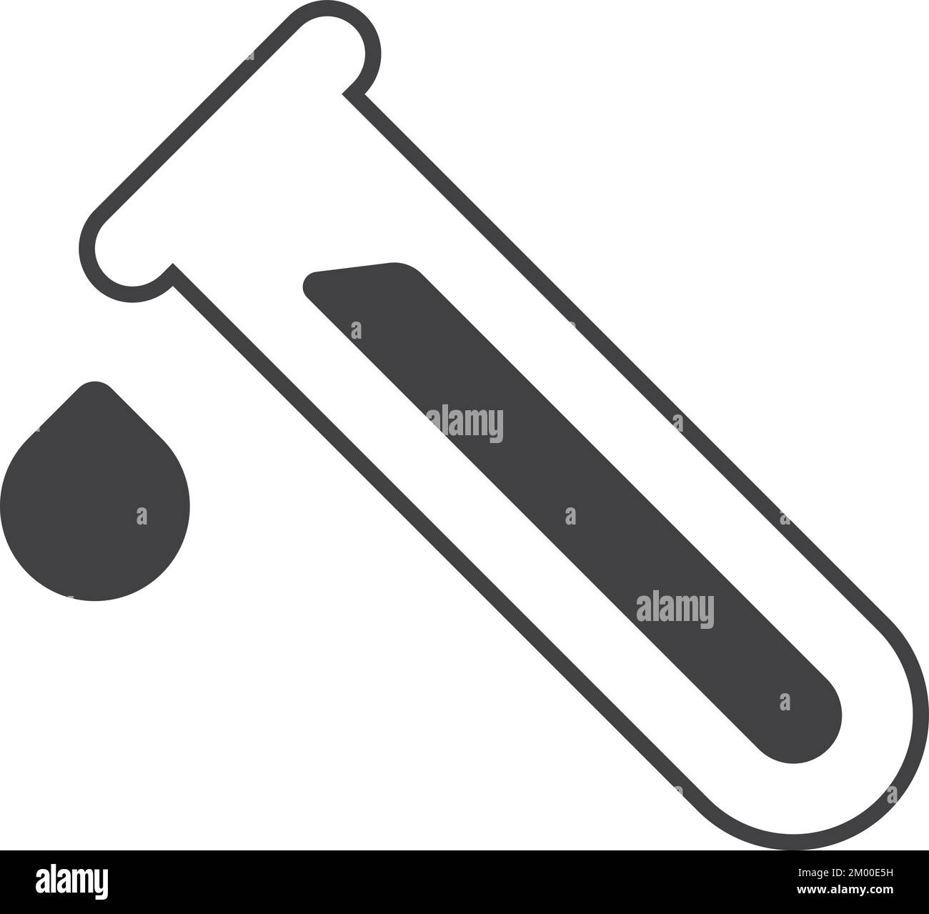 Chemical tube or test tube illustration in minimal style isolated on ...