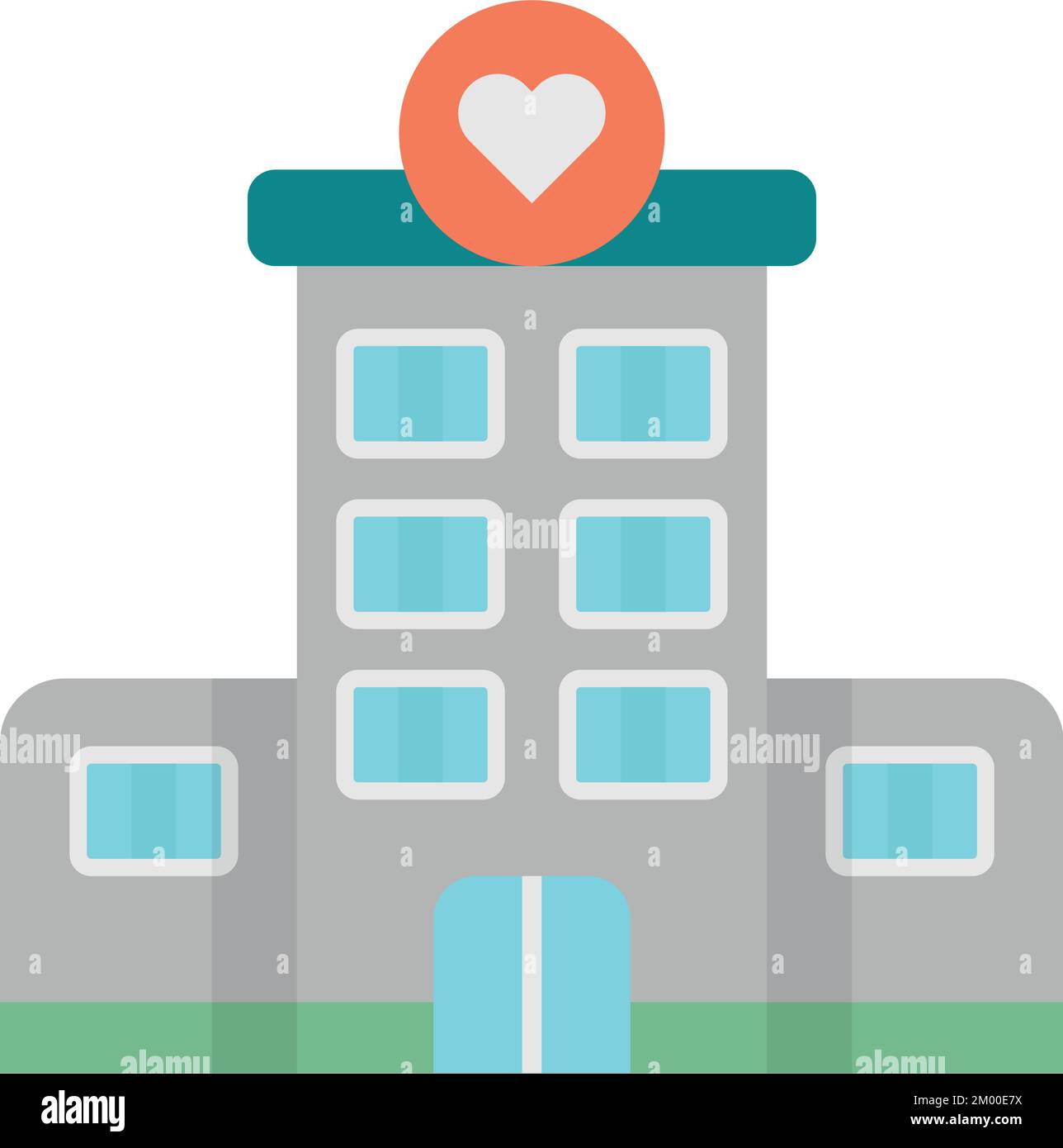 hospital building illustration in minimal style isolated on background ...
