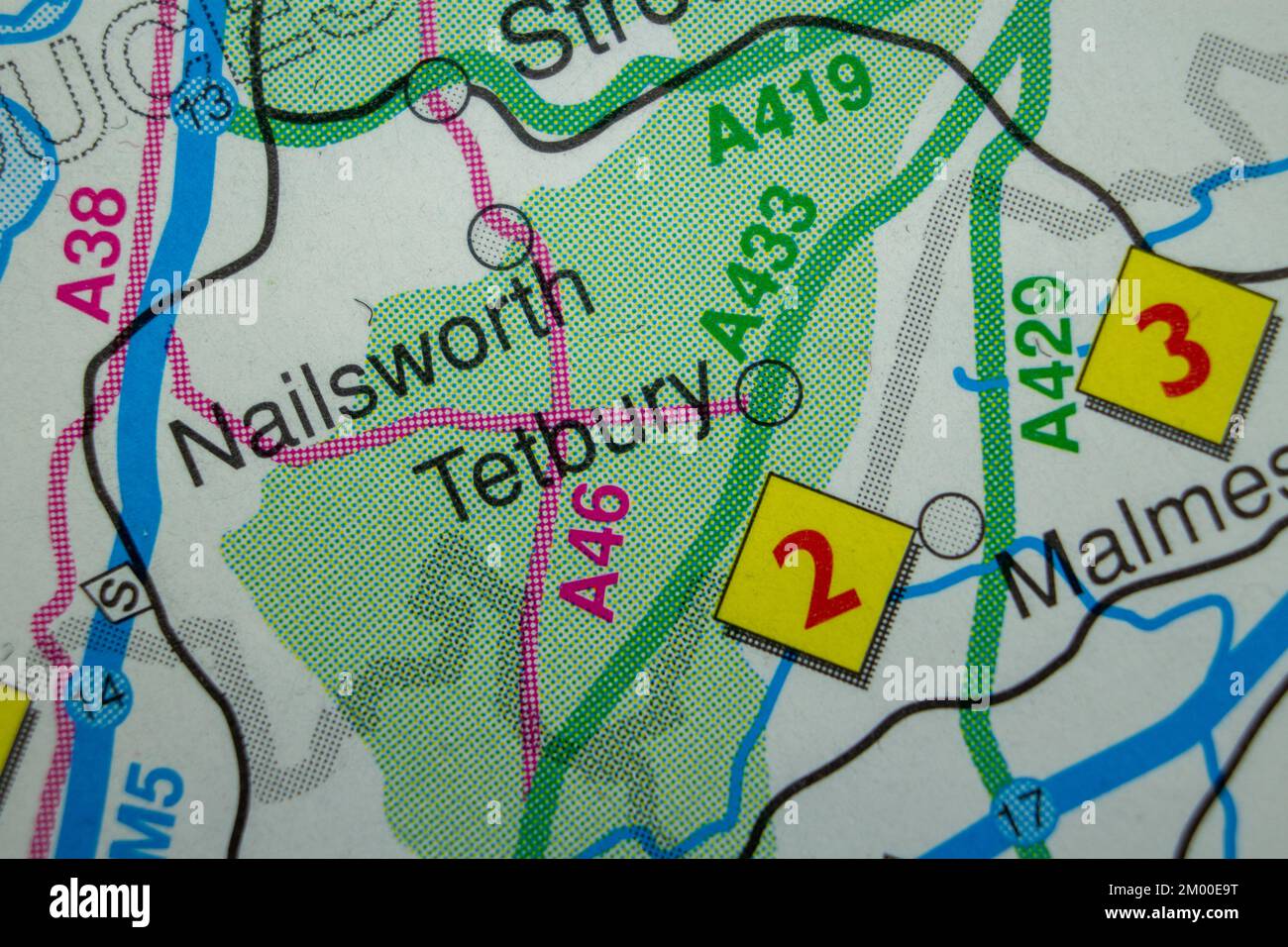 Tetbury, United Kingdom atlas map town name Stock Photo - Alamy