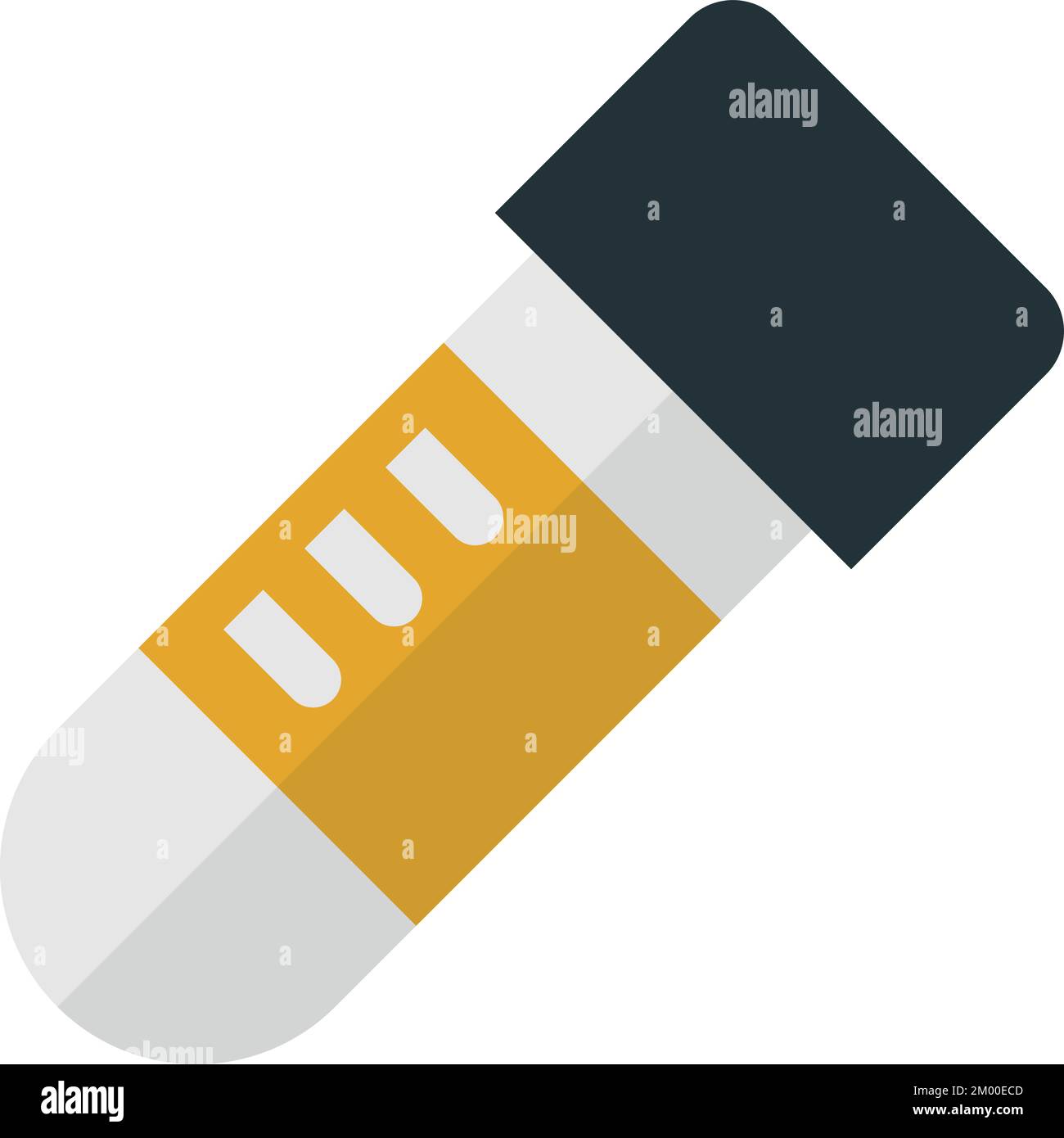 Chemical tube or test tube illustration in minimal style isolated on ...