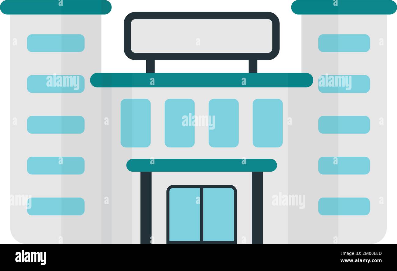 hospital building illustration in minimal style isolated on background ...