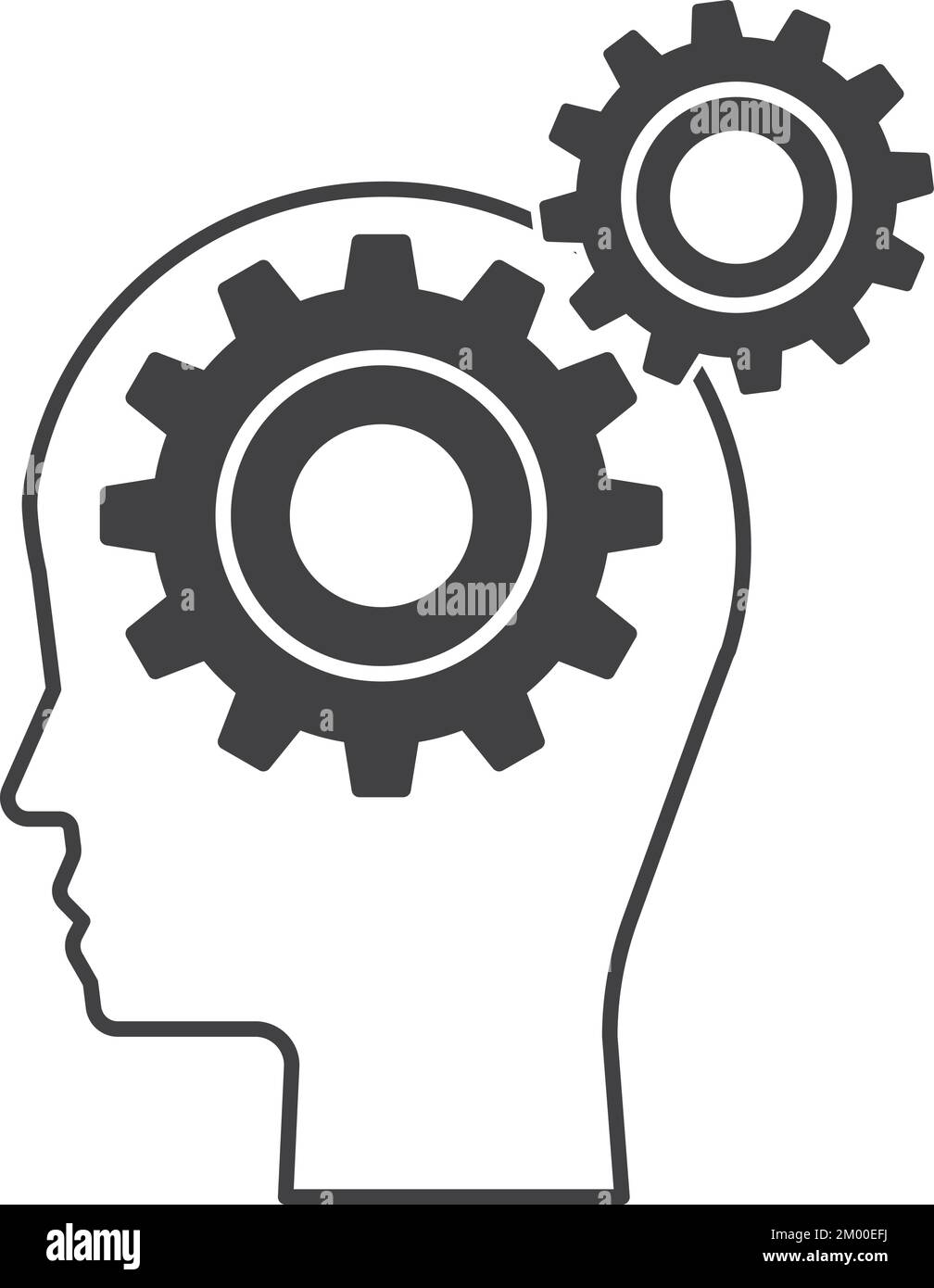 Head cog wheel in brain hi-res stock photography and images - Alamy