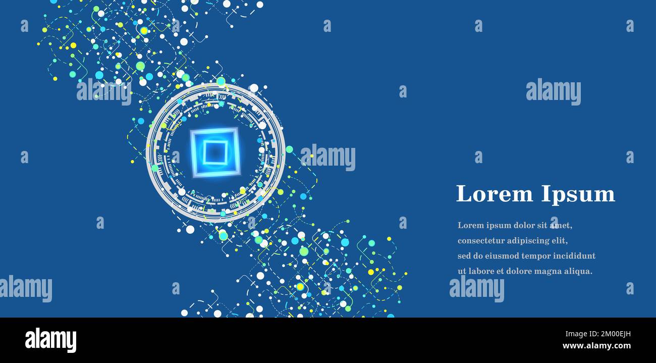 abstract blue yellow round, ai artificial intelligence, geometric ...