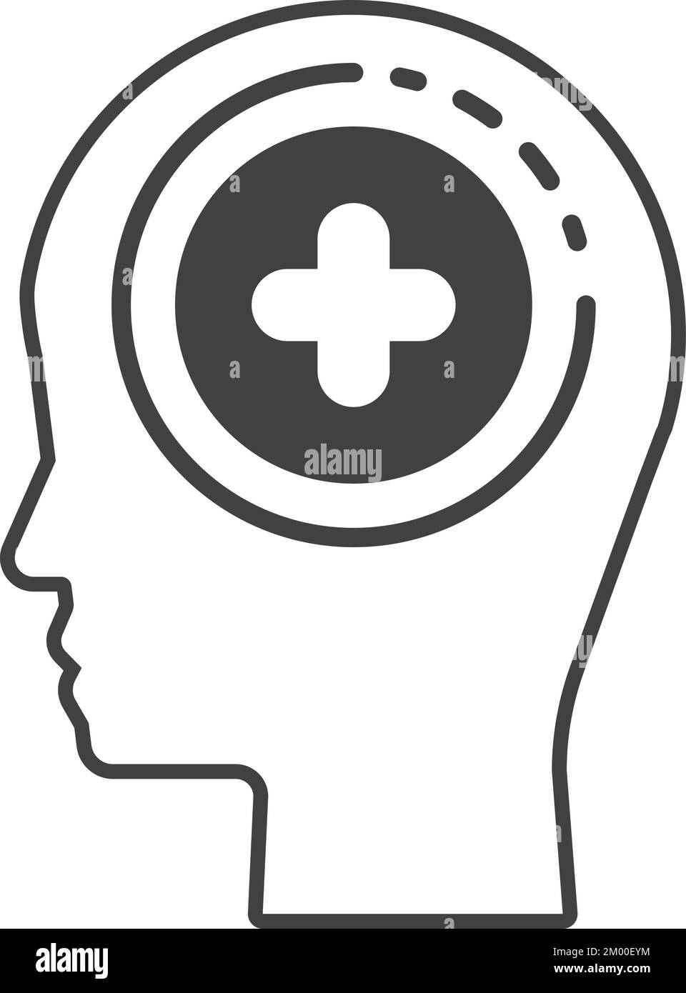good brain illustration in minimal style isolated on background Stock ...