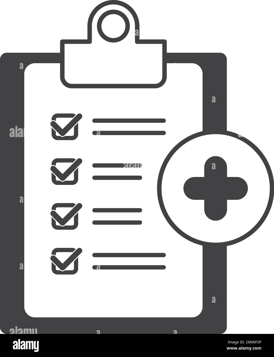 report and plus sign illustration in minimal style isolated on ...