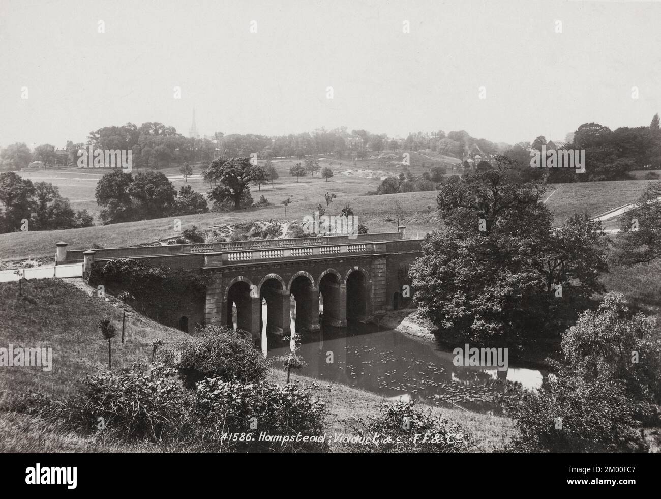Vintage photograph - 1898 - Viaduct, Hampstead Heath, London Stock ...