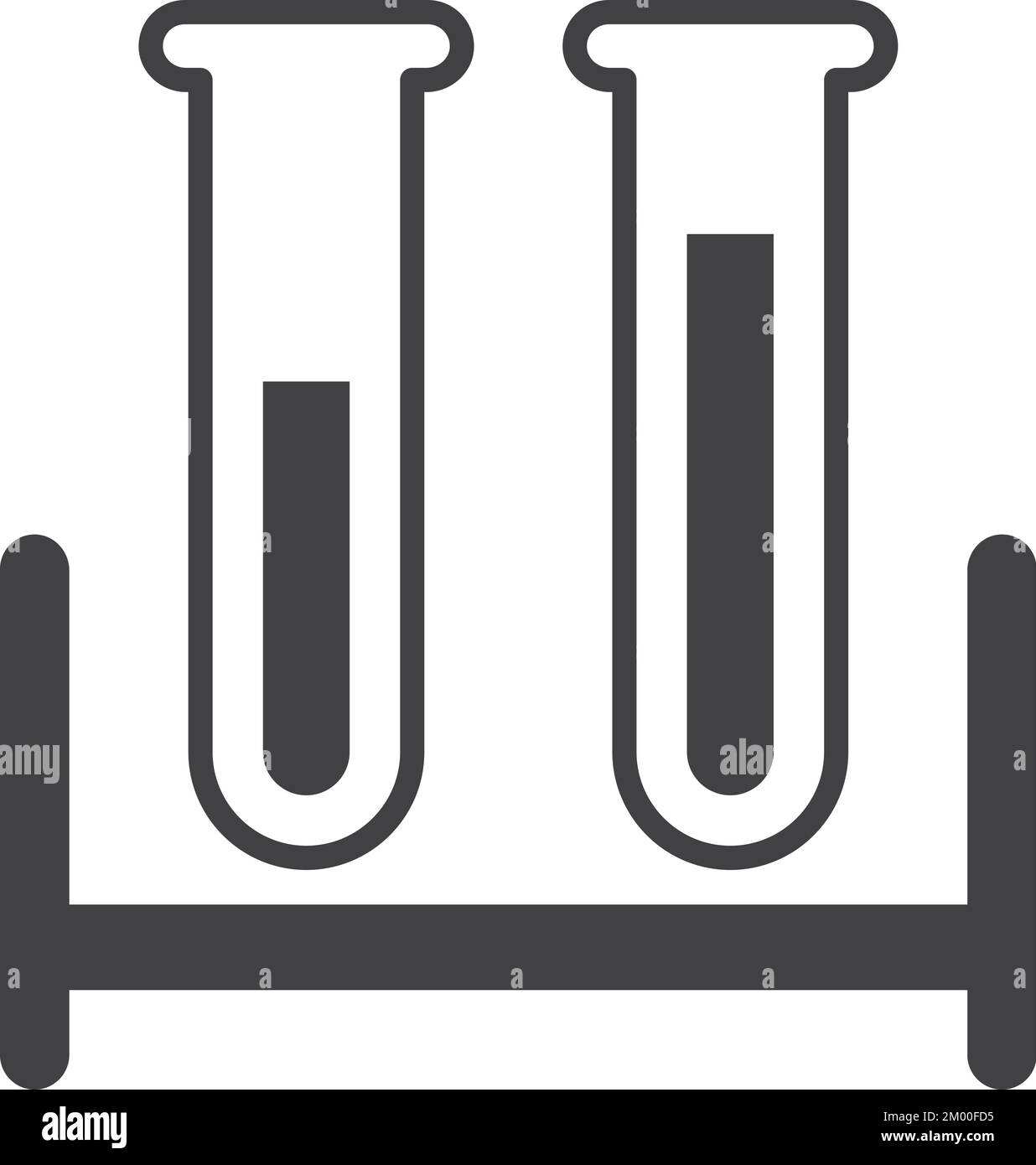 Chemical tube or test tube illustration in minimal style isolated on ...