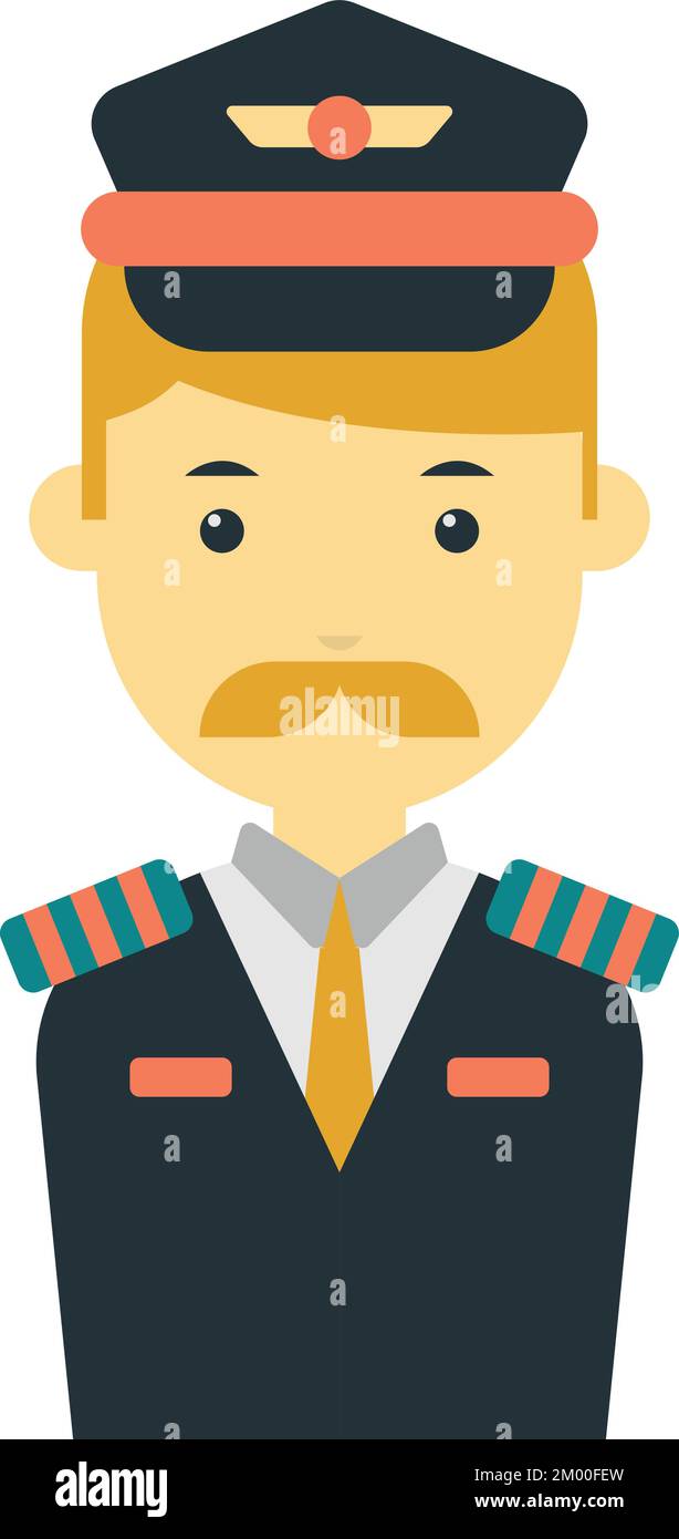 male pilot illustration in minimal style isolated on background Stock ...