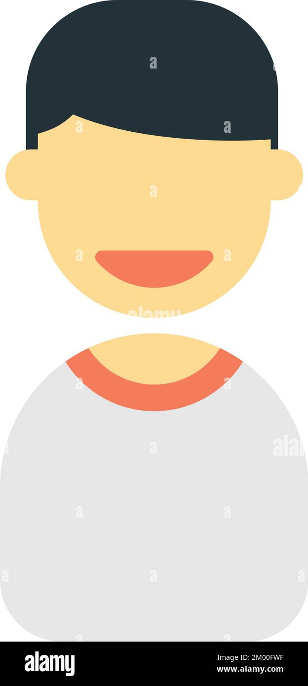 teenage boy illustration in minimal style isolated on background Stock ...