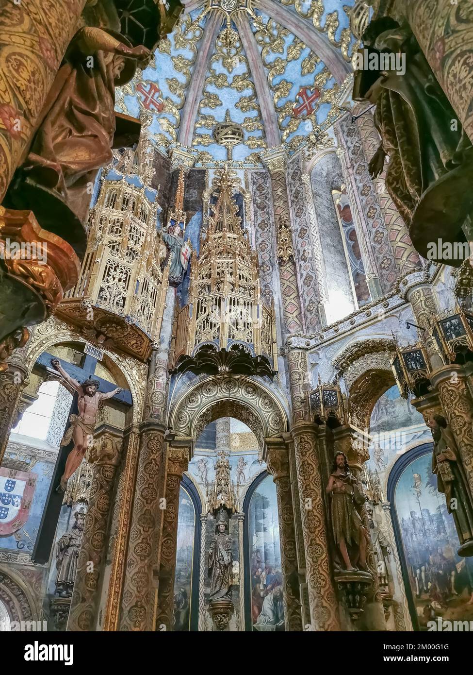 Tomar Portugal - 08 09 2022: Interior view at the Charola of the ...
