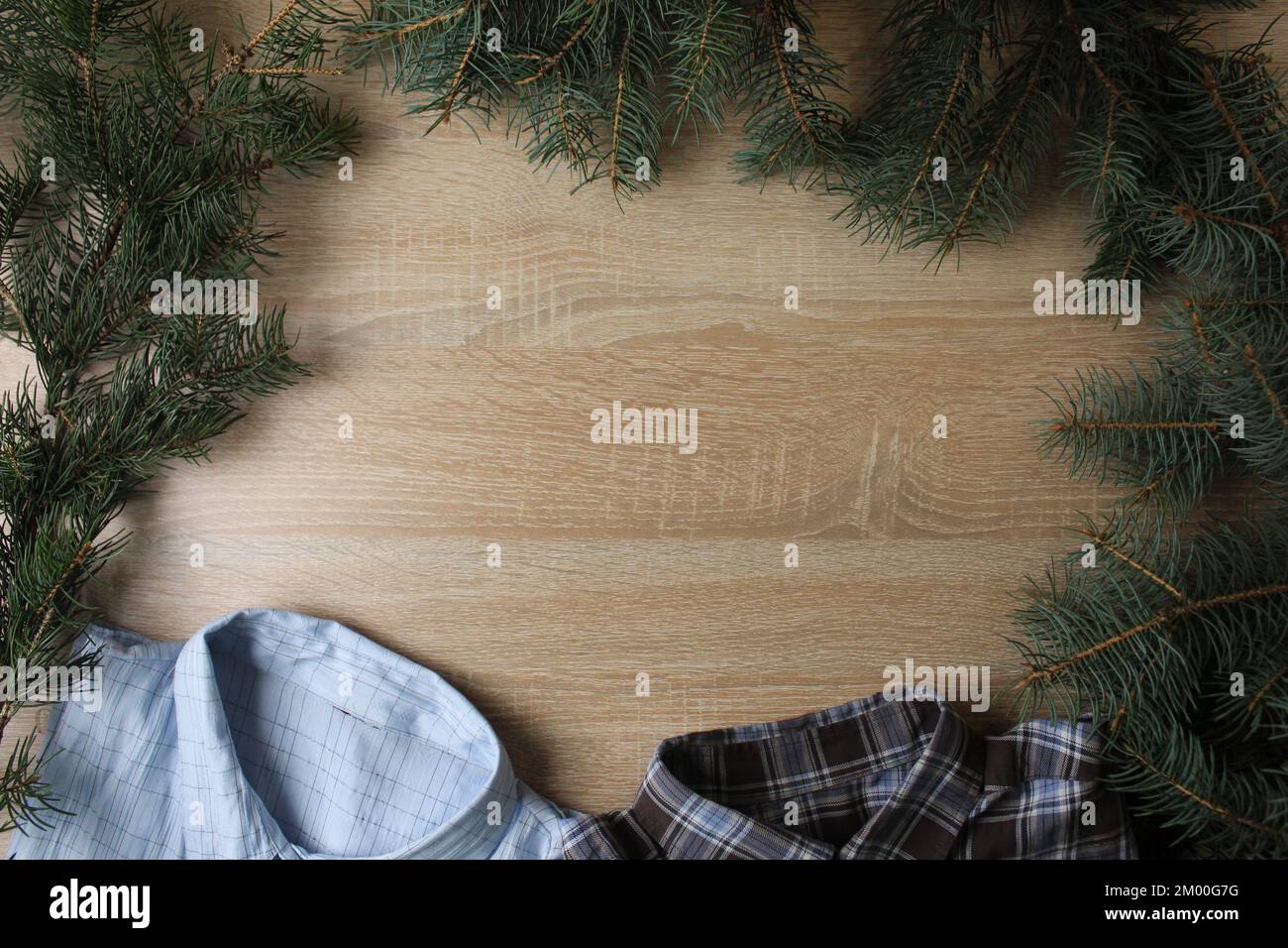 men's New Year's Christmas background. Shirt blouse new year hat santa ...