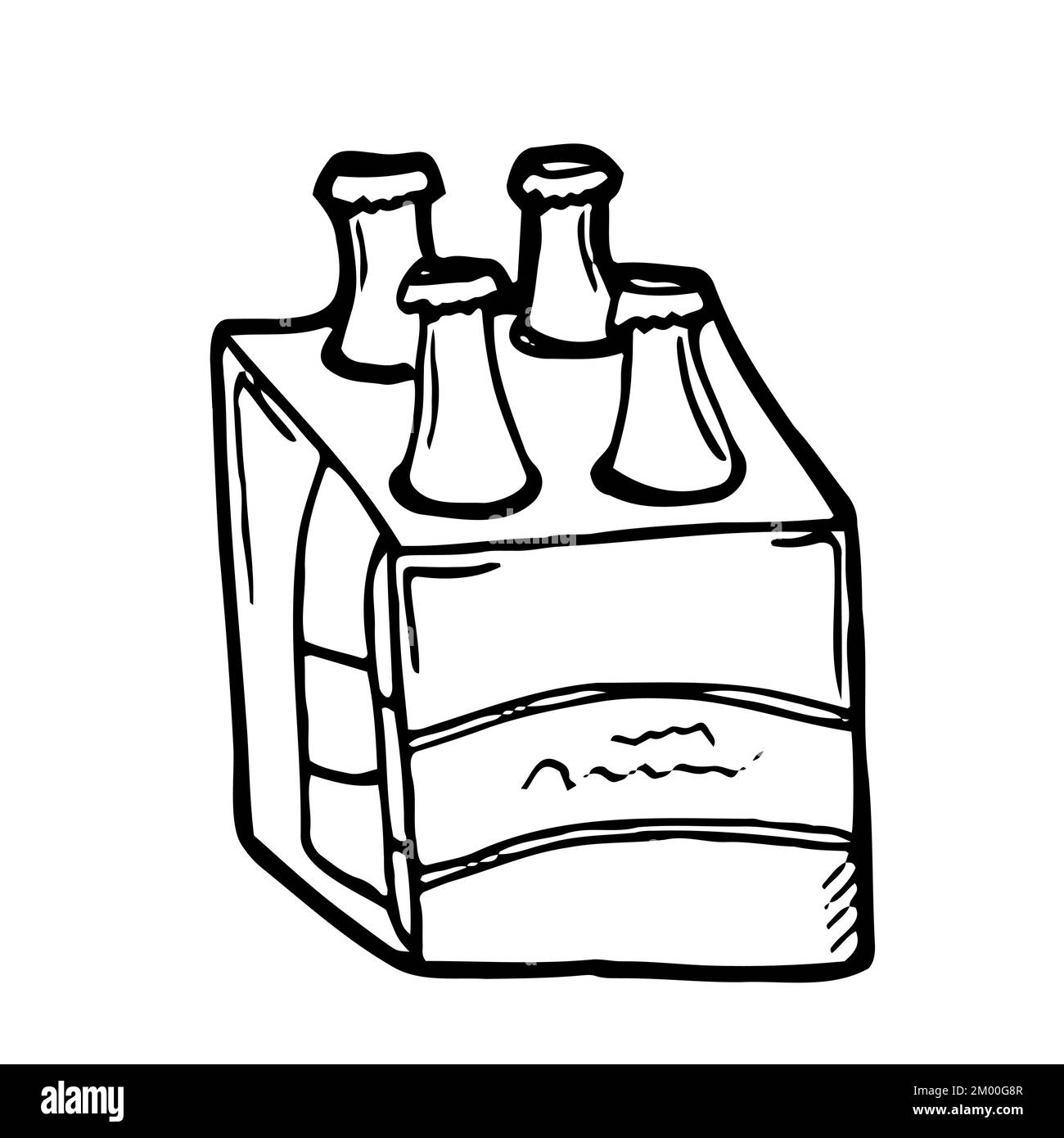 Beer bottle in sketch Cut Out Stock Images & Pictures - Alamy