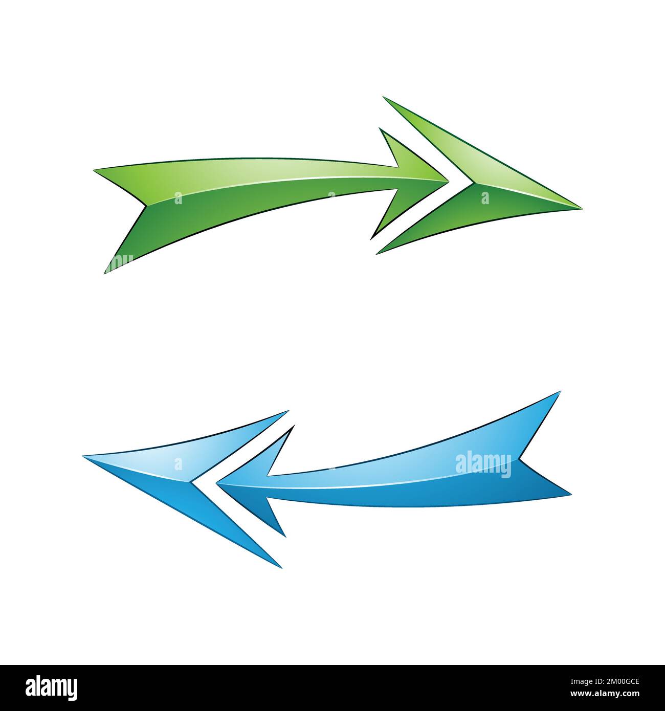 Illustration of Glossy Refresh Arrows in Blue and Green Colors isolated ...
