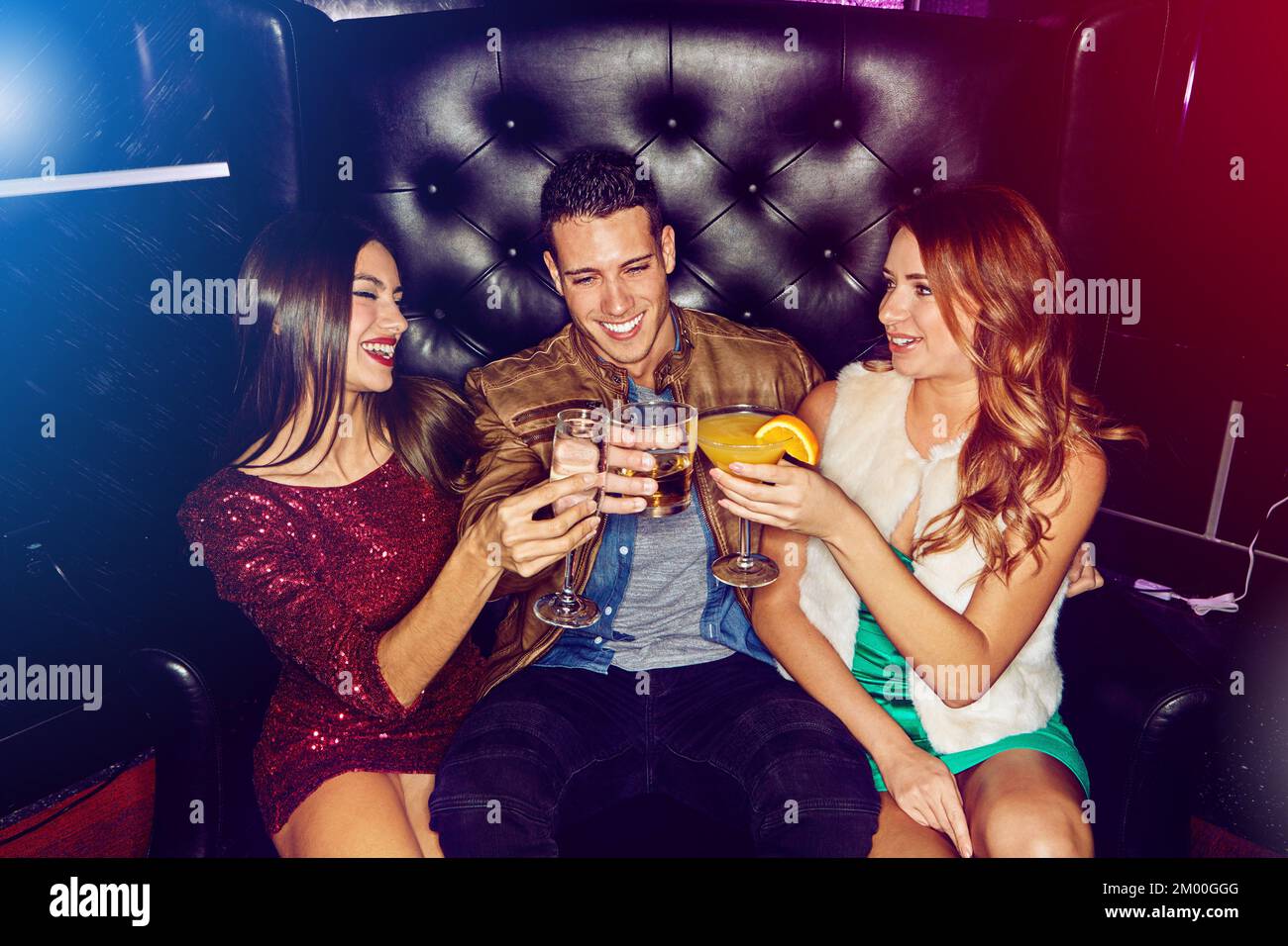 Party, toast and people celebrating at a nightclub being cheerful and ...