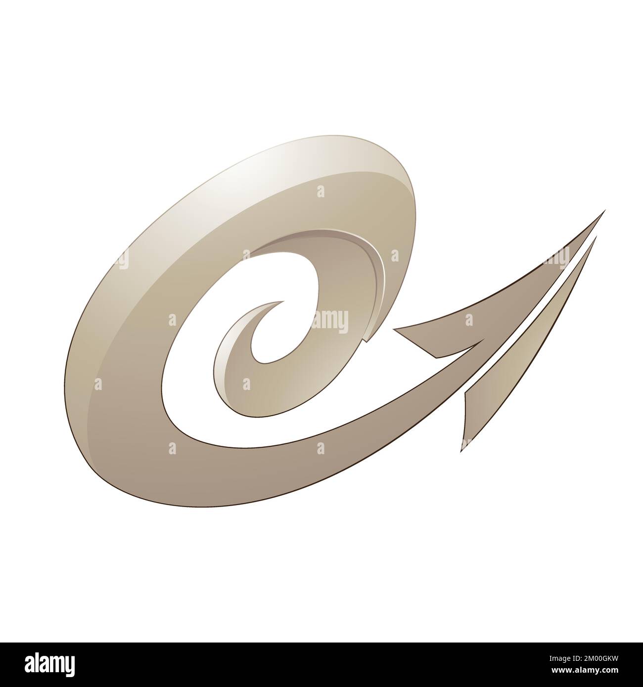 Illustration of Hurricane Shaped Embossed Beige Arrow isolated on a ...