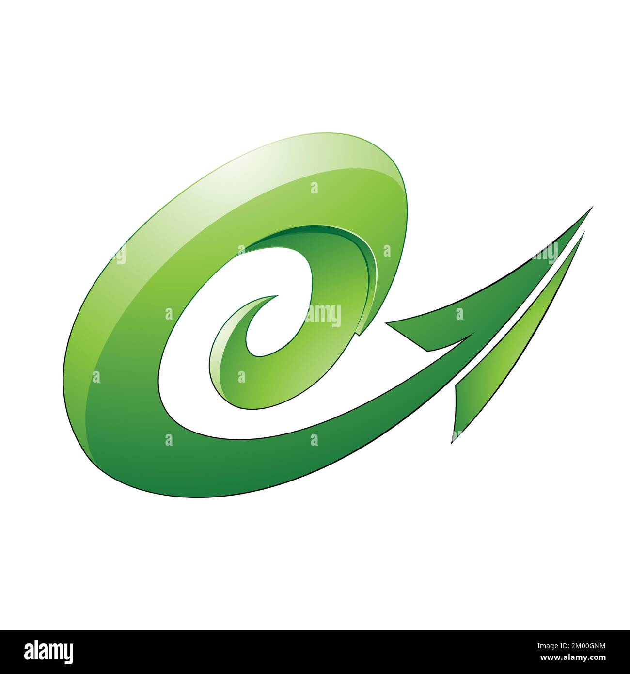 Illustration of Hurricane Shaped Embossed Arrow in Green Color isolated ...