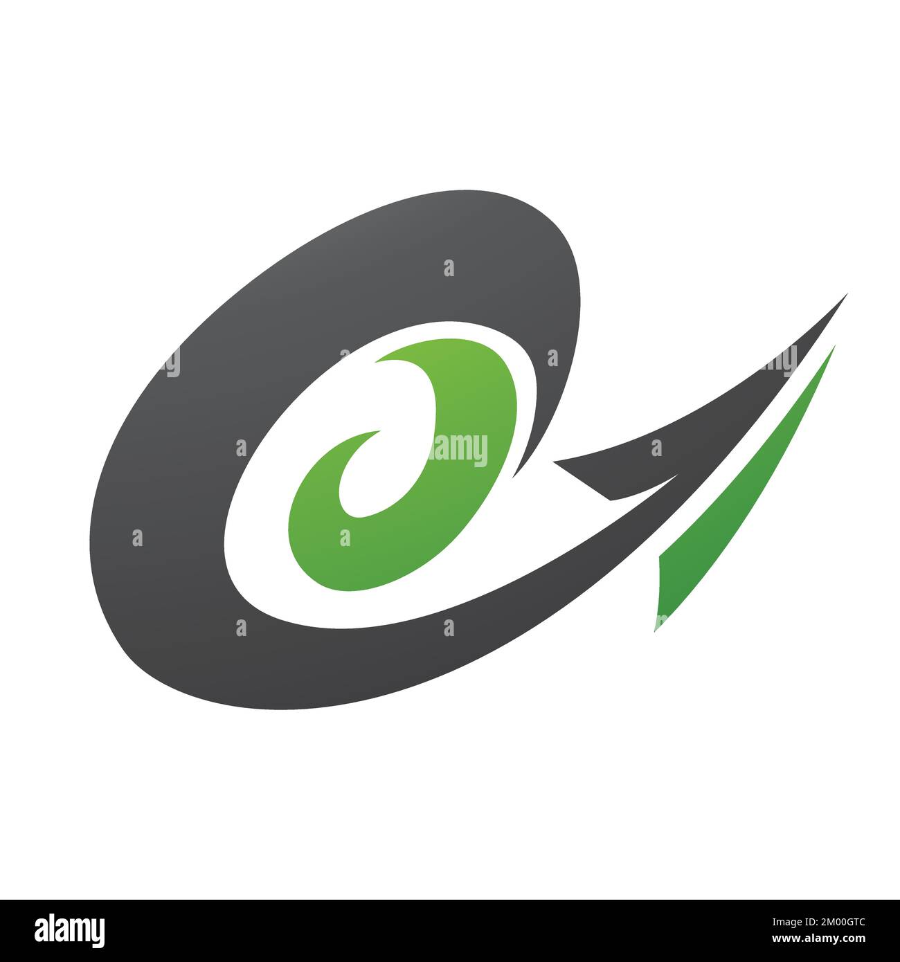 Illustration of Hurricane Shaped Arrow in Black and Green Colors ...