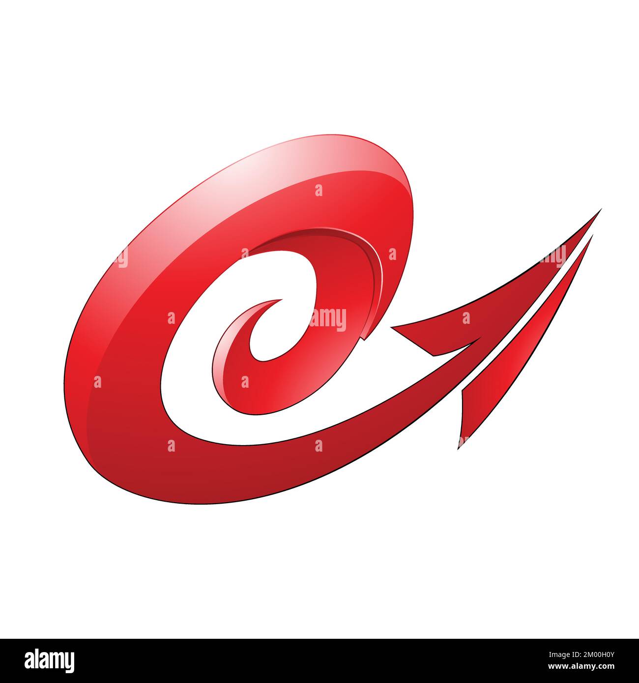 Illustration of Hurricane Shaped Embossed Arrow in Red Color isolated ...