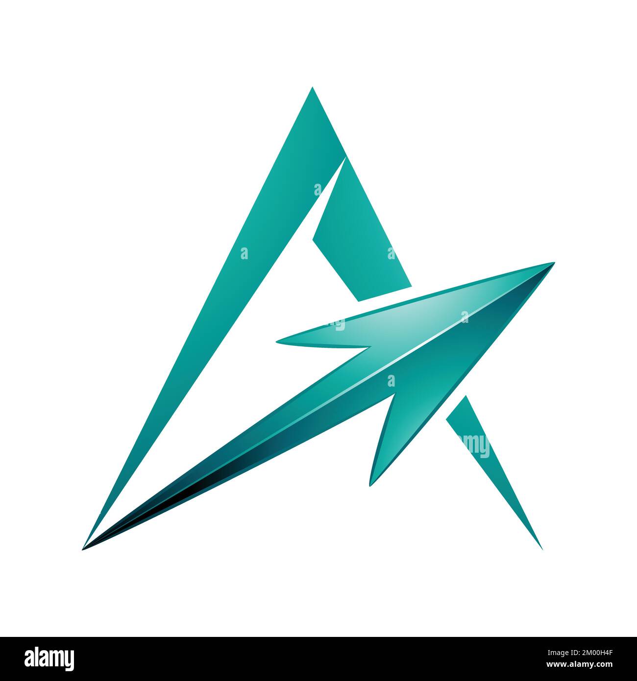 Illustration of Spiky Triangular Letter A with a Persian Green Arrow ...