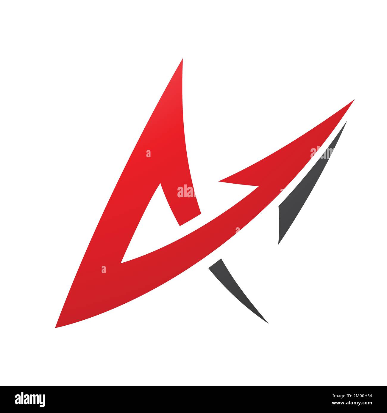 Illustration of Spiky Arrow Shaped Letter A in Red and Black Colors ...