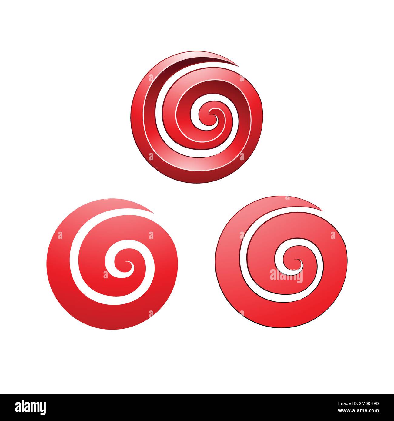 Illustration of Swirly Round Red Shapes isolated on a White Background ...