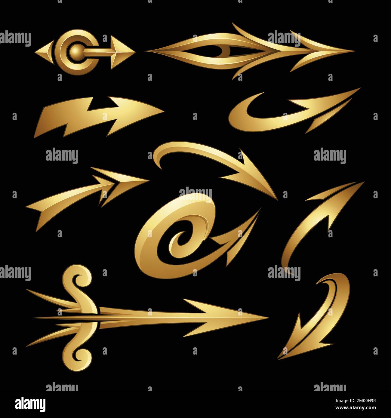 Gold arrows Stock Vector Images - Alamy