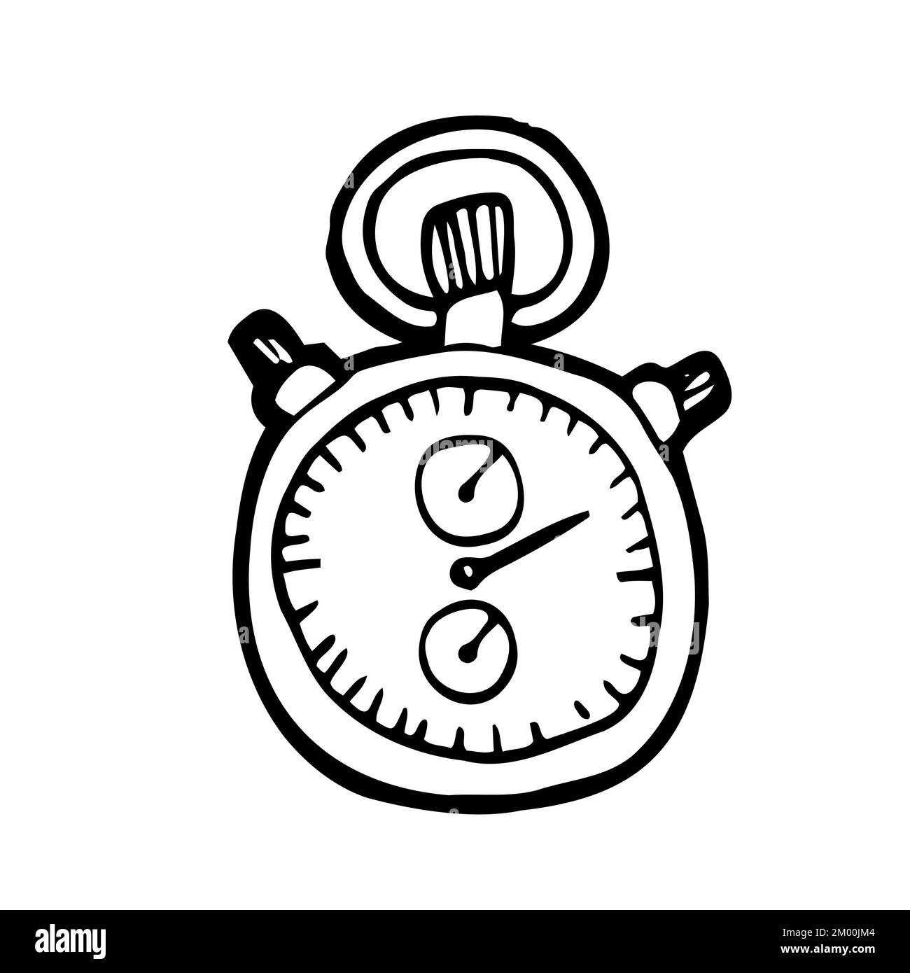 Doodle Stopwatch sketch. Vector hand drawn icon of Stopwatch. Isolated ...