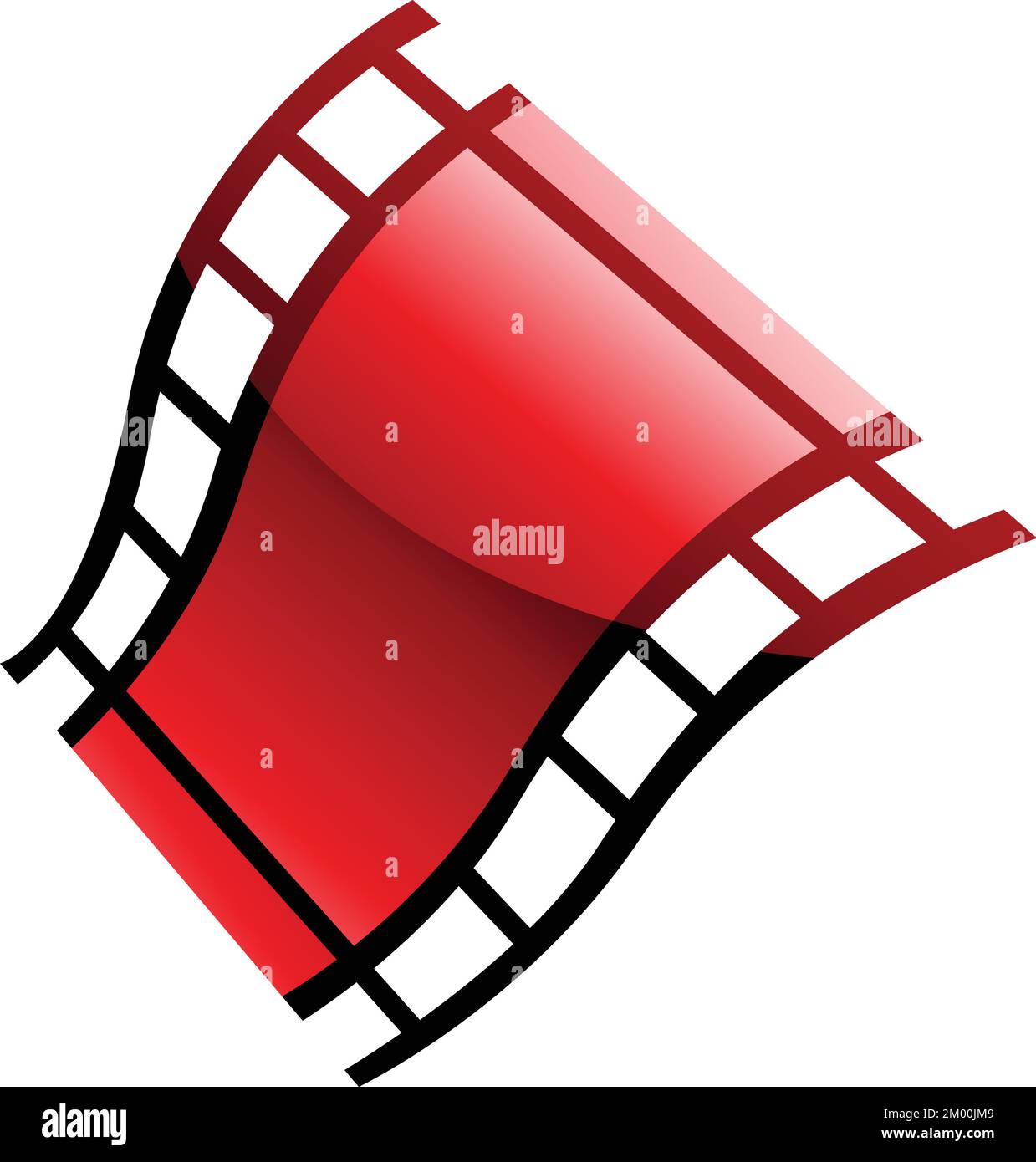 Red filmstrip icon white Cut Out Stock Images & Pictures - Alamy