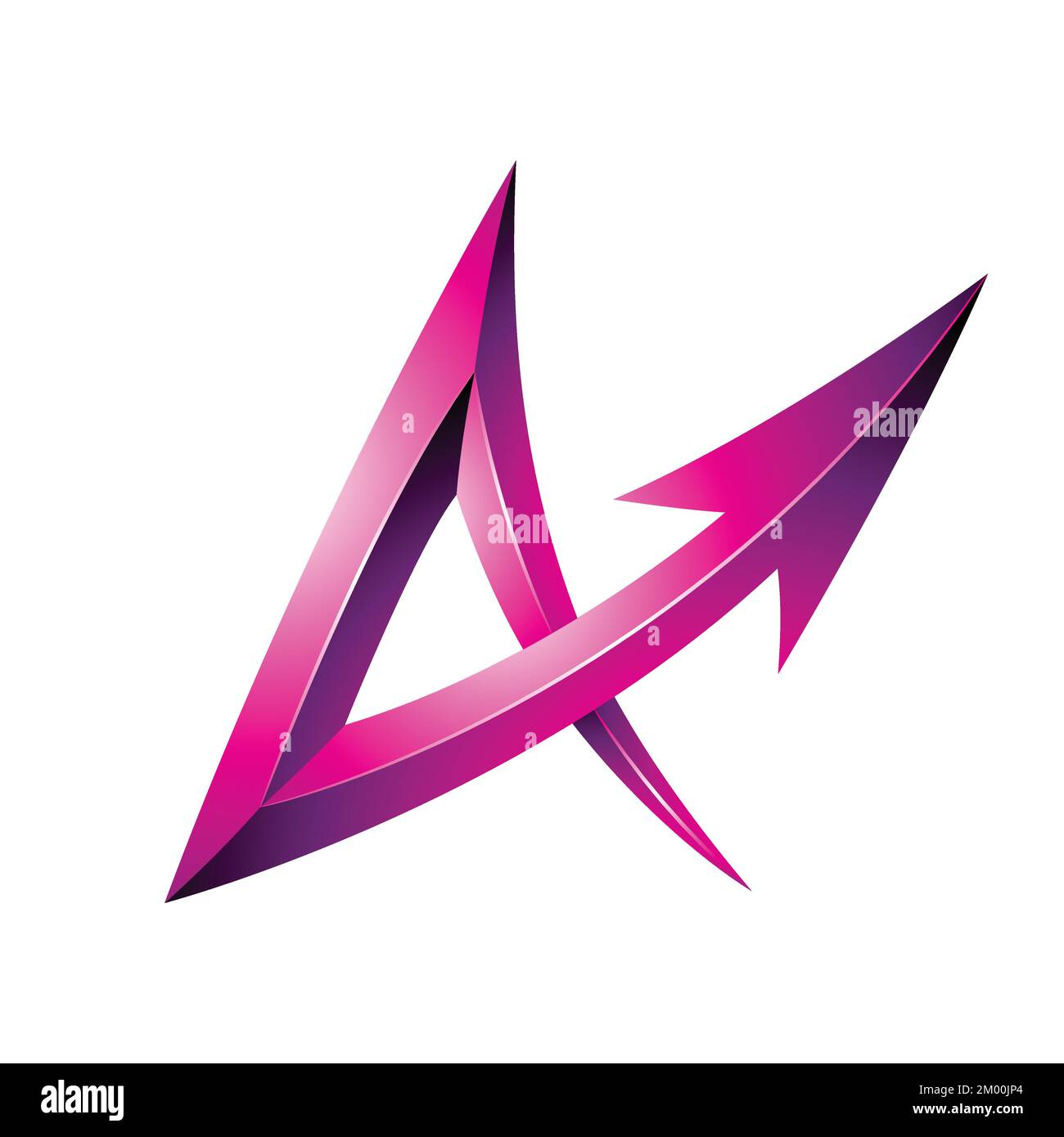 Illustration of Embossed Magenta Arrow Shaped Letter A isolated on a ...