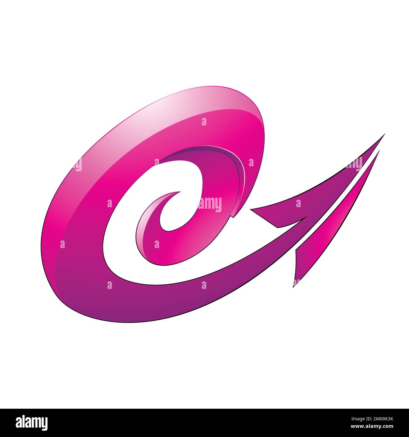 Illustration of Hurricane Shaped Embossed Arrow in Magenta Color ...