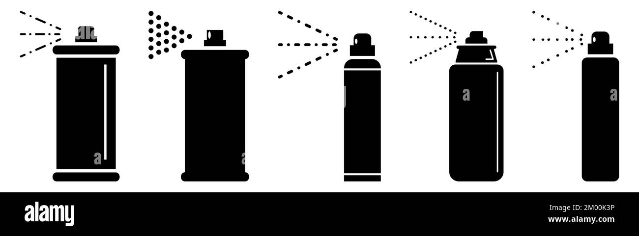 Spray icon set. Vector illustration isolated on white background Stock ...