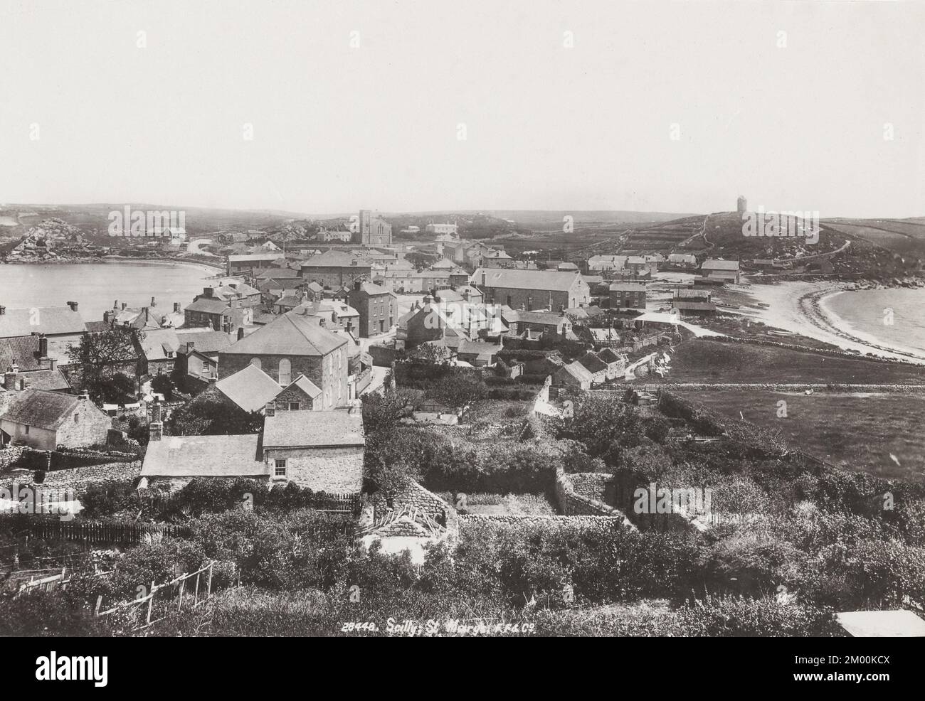 Vintage photograph - 1891 - Hugh Town, St Mary's, Isles of Scilly Stock ...
