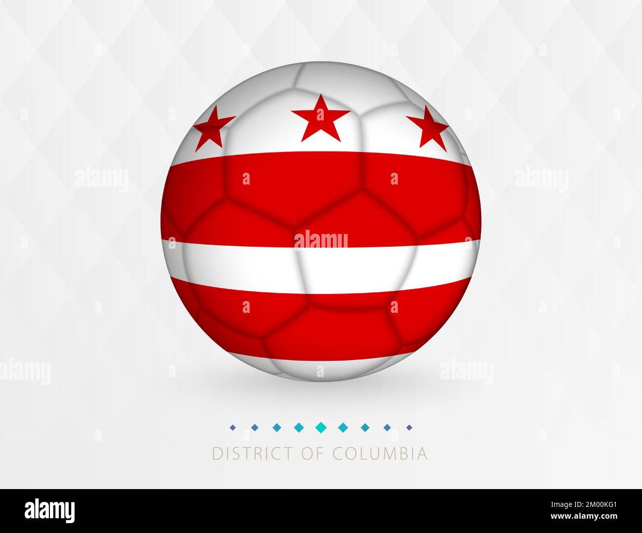 Football ball with District of Columbia flag pattern, soccer ball with ...