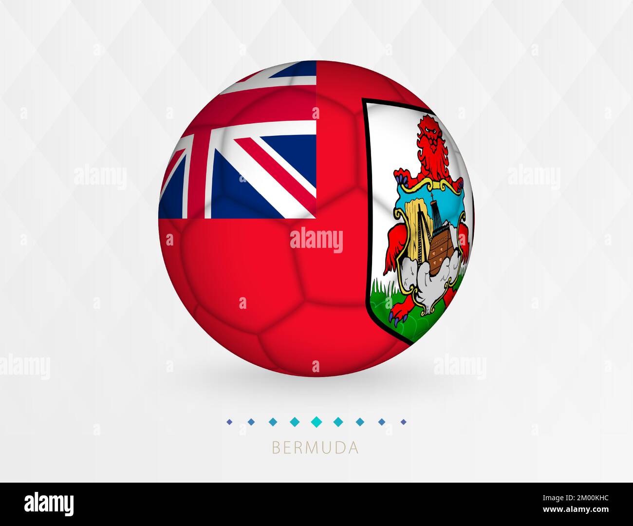 Football ball with Bermuda flag pattern, soccer ball with flag of ...