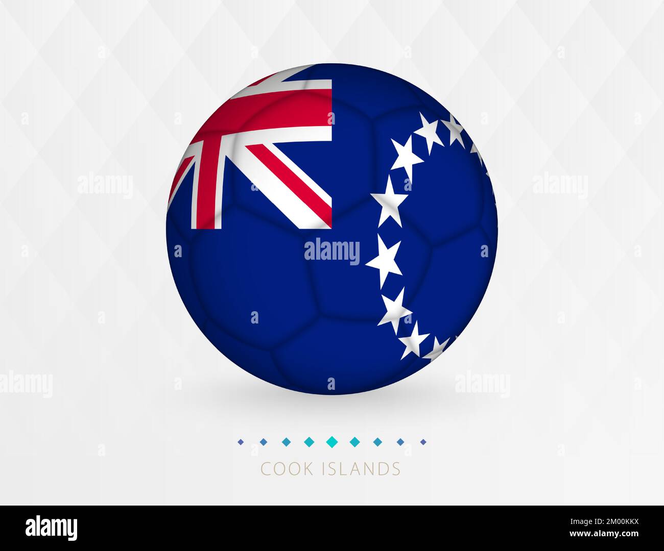Football ball with Cook Islands flag pattern, soccer ball with flag of ...