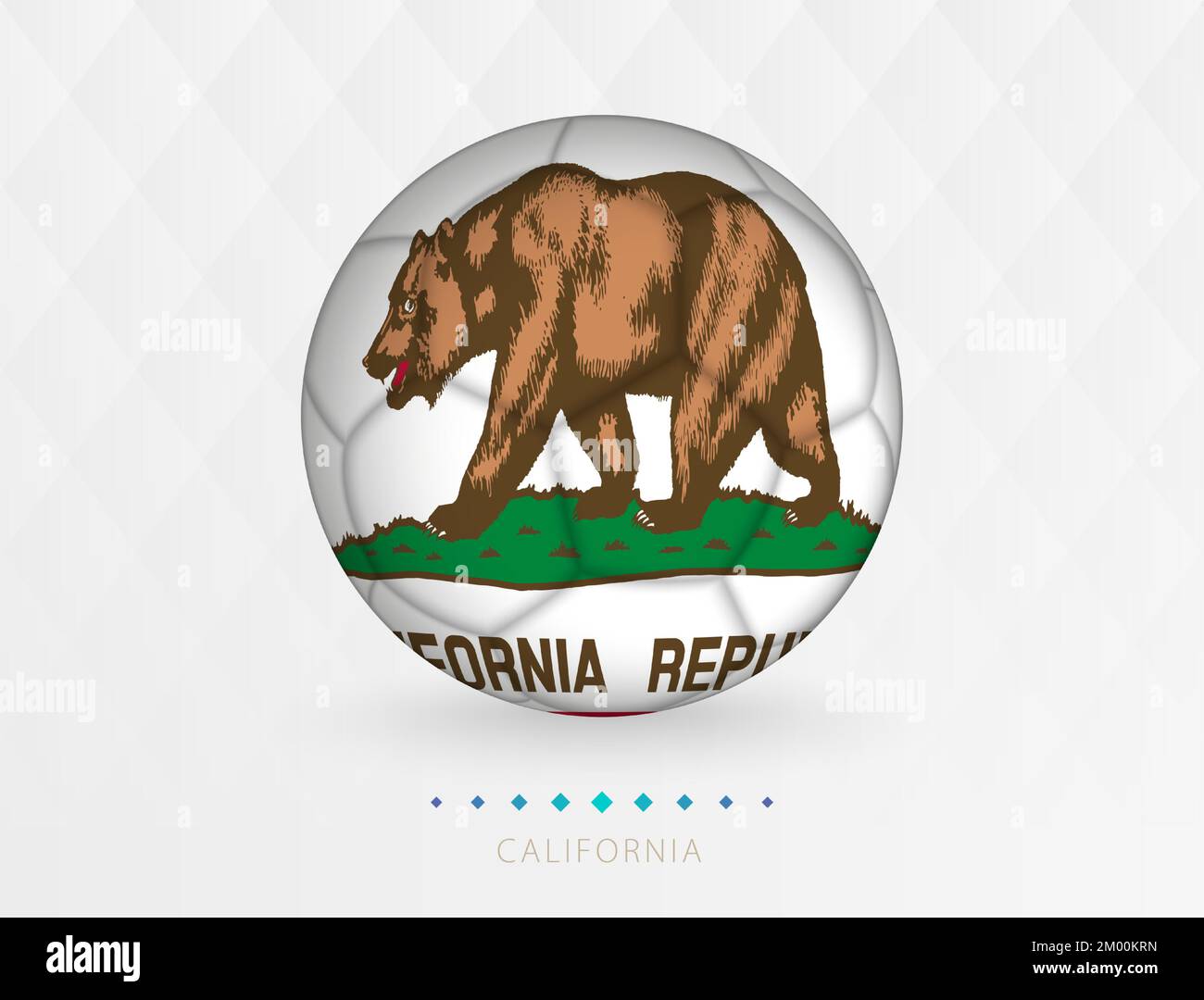 Football ball with California flag pattern, soccer ball with flag of ...