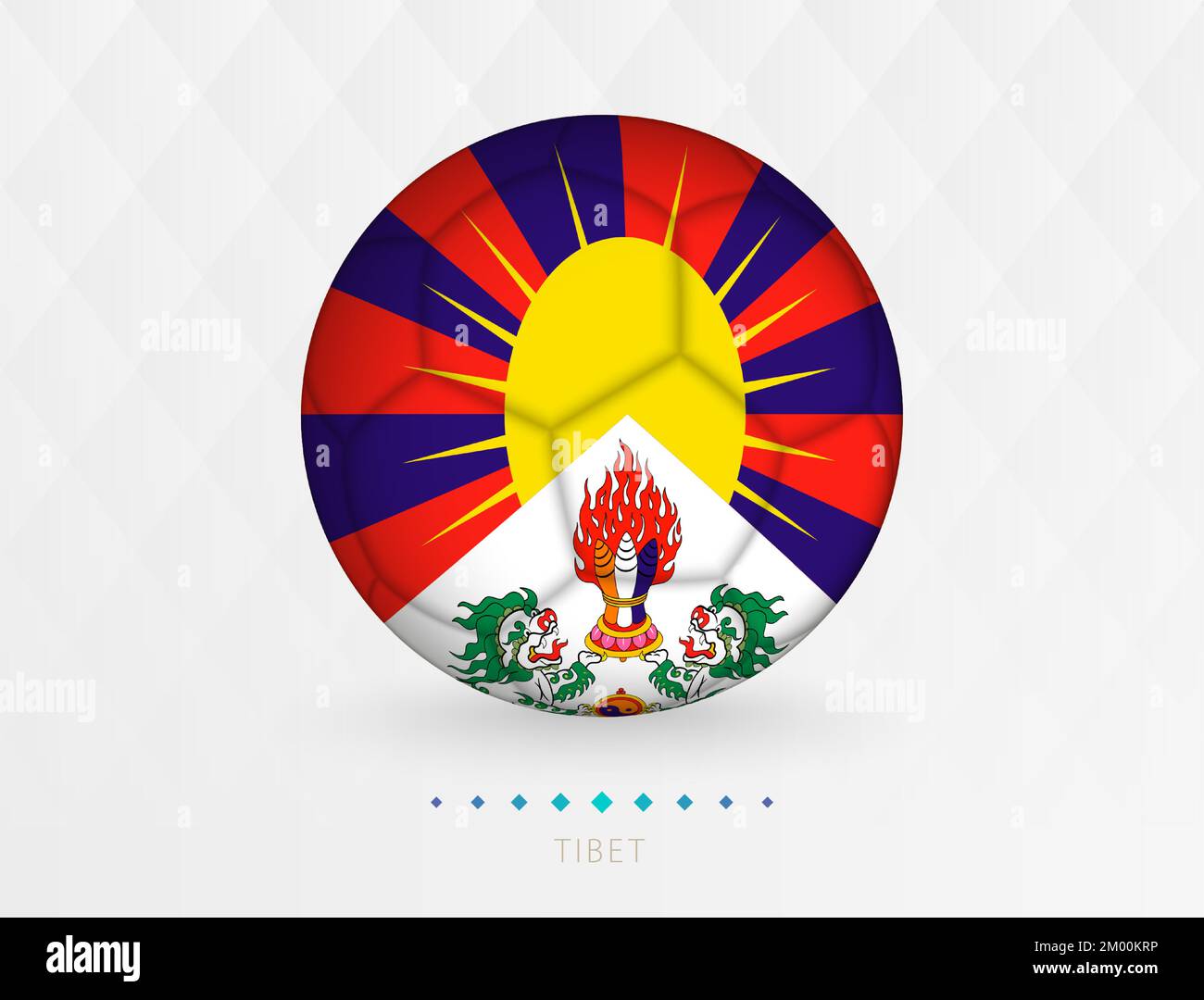 Football ball with Tibet flag pattern, soccer ball with flag of Tibet ...