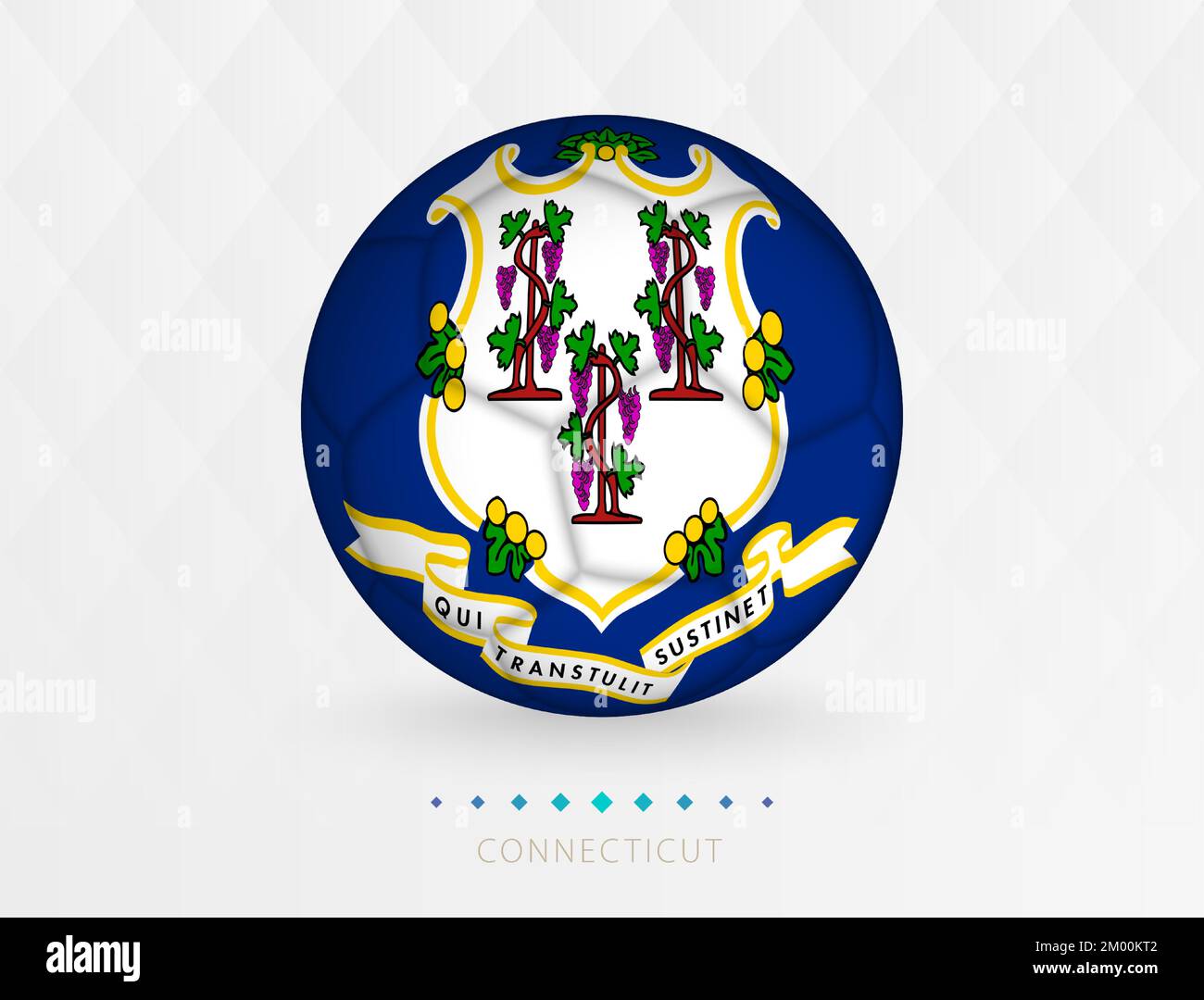 Football ball with Connecticut flag pattern, soccer ball with flag of ...
