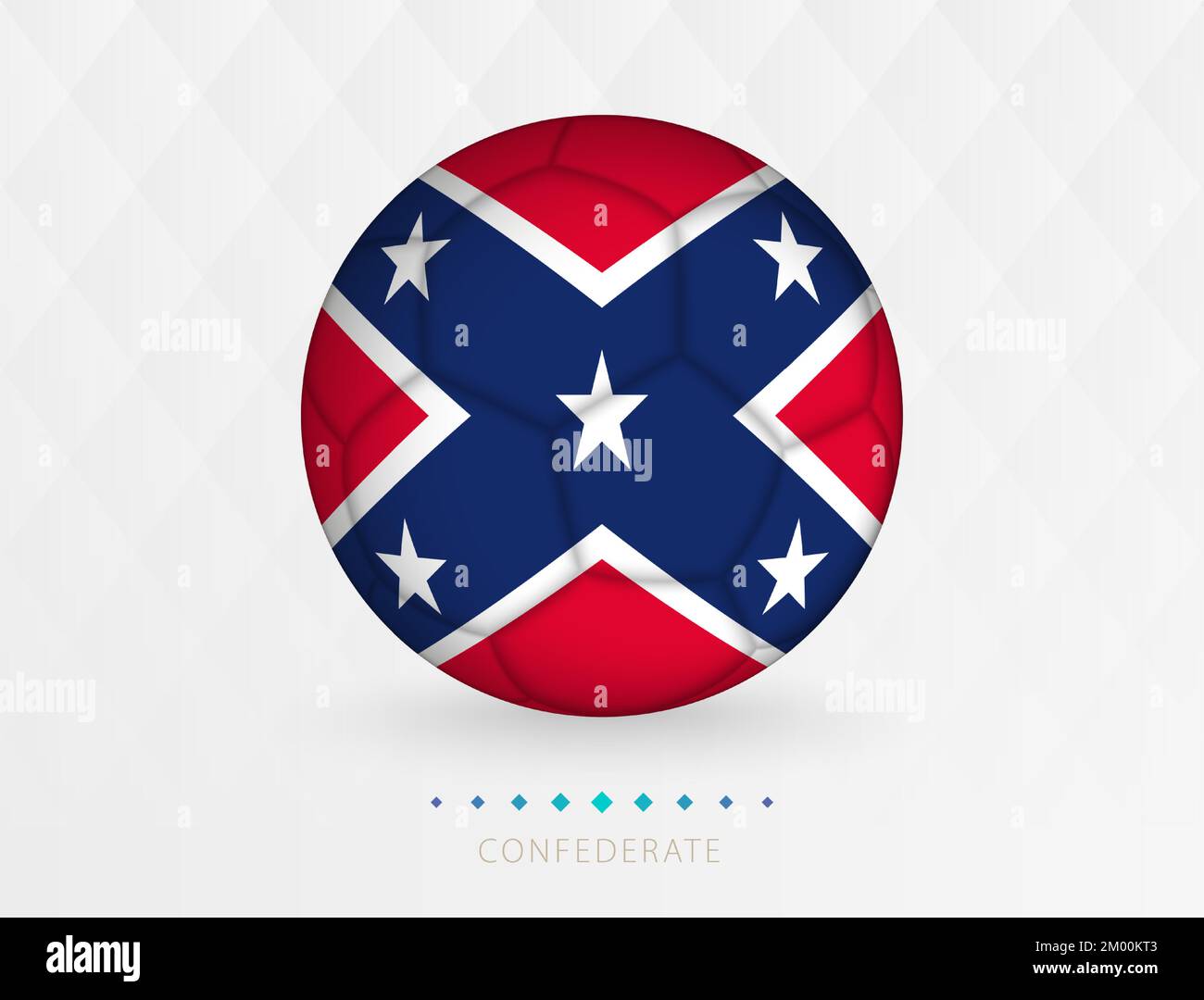 Football ball with Confederate flag pattern, soccer ball with flag of ...